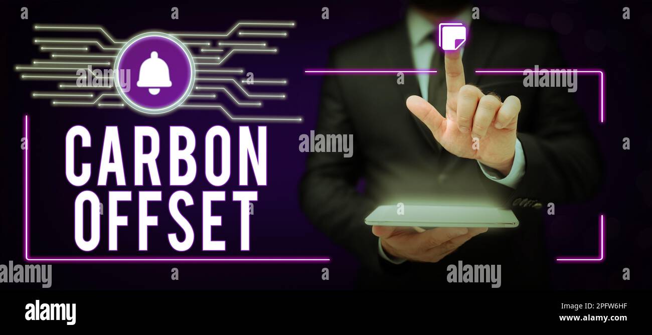 Inspiration showing sign Carbon Offset. Business idea Reduction in ...