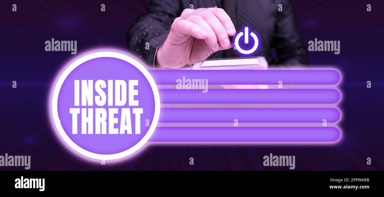 Inspiration showing sign Inside Threat. Business showcase Information ...