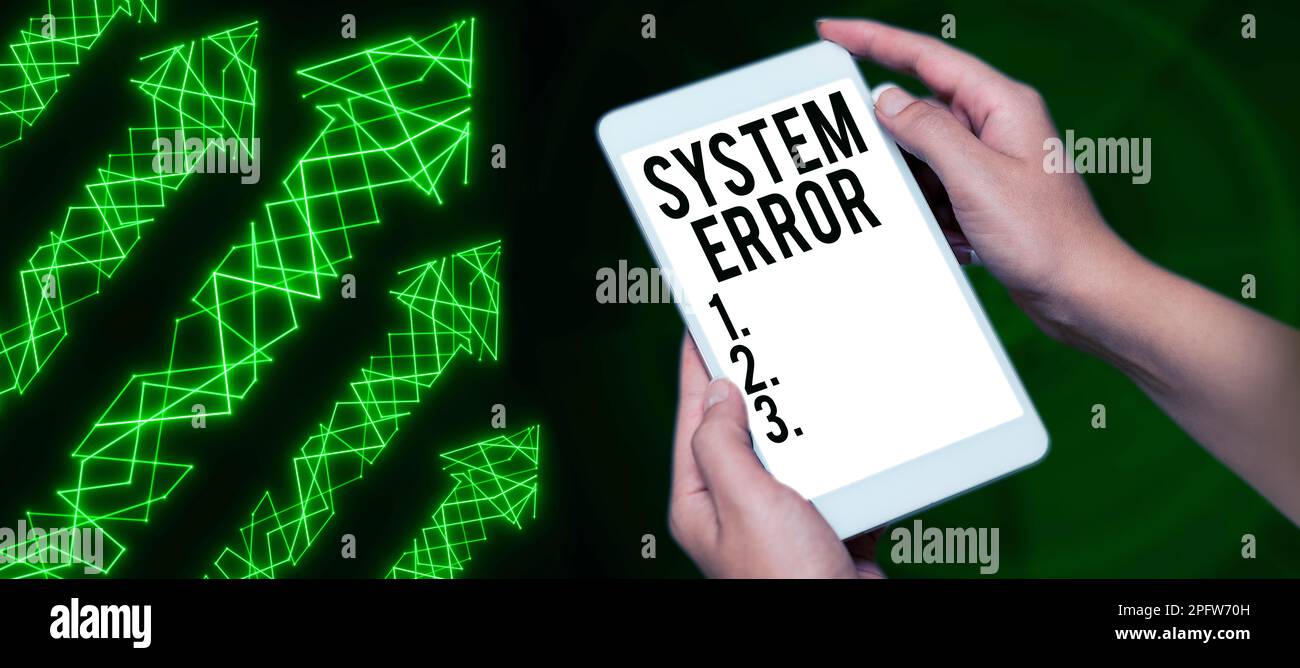 Text caption presenting System Error. Word Written on Technological ...