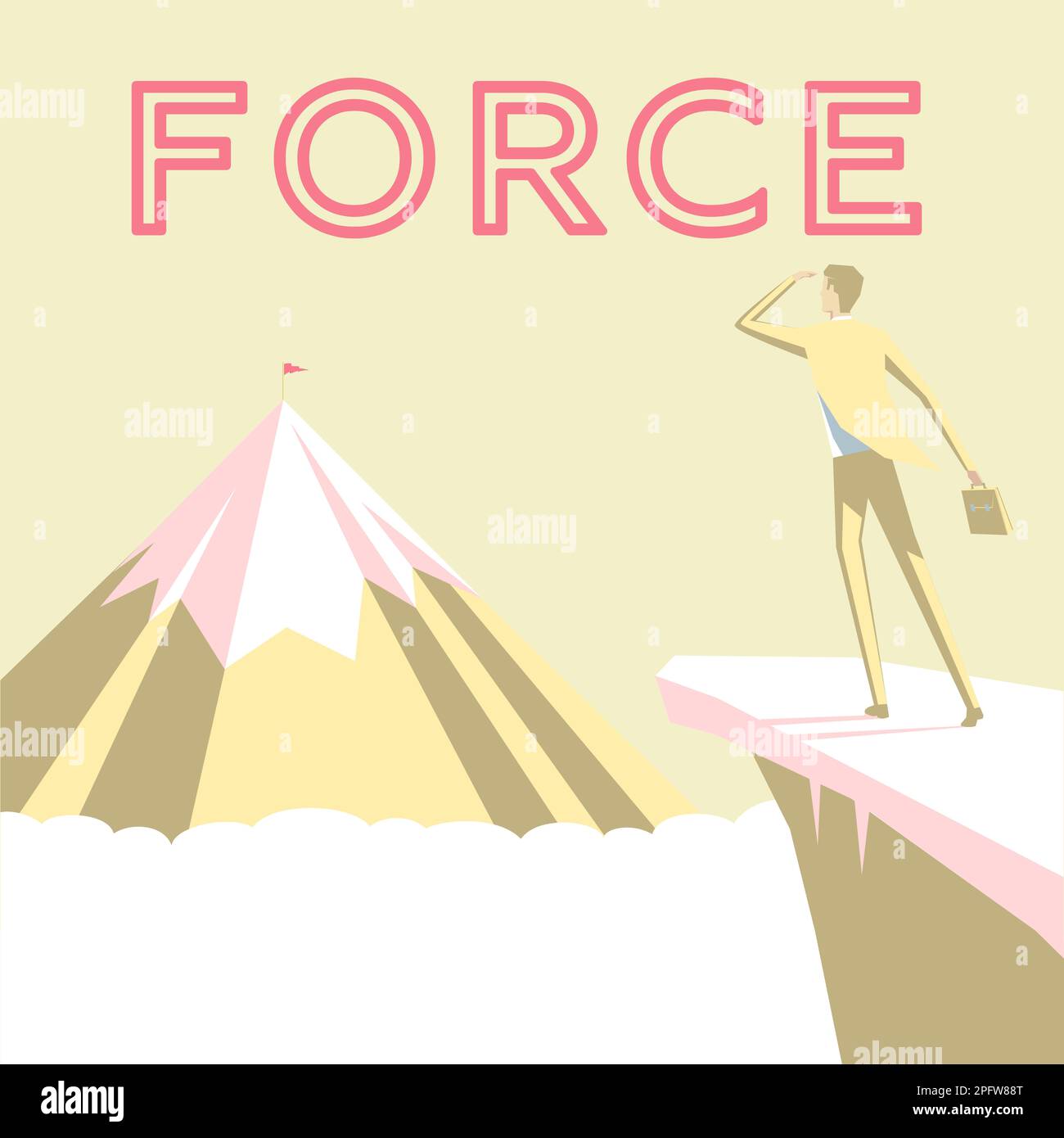 Inspiration showing sign Force. Business overview strength or energy as ...