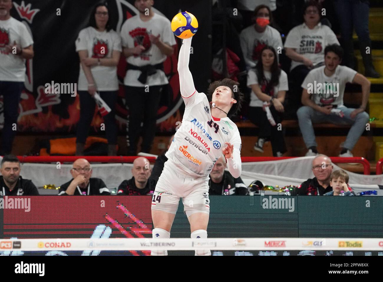 PalaBarton, Perugia, Italy, March 18, 2023, ishikawa yuki (n.14 allianz milano) during Play Off ...