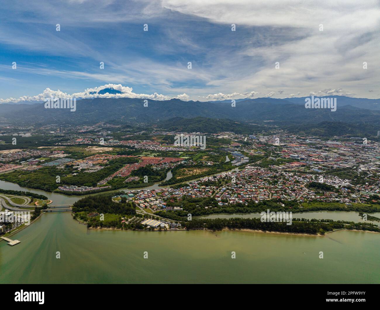 Top view of Kota Kinabalu colloquially referred to as KK, is the state ...