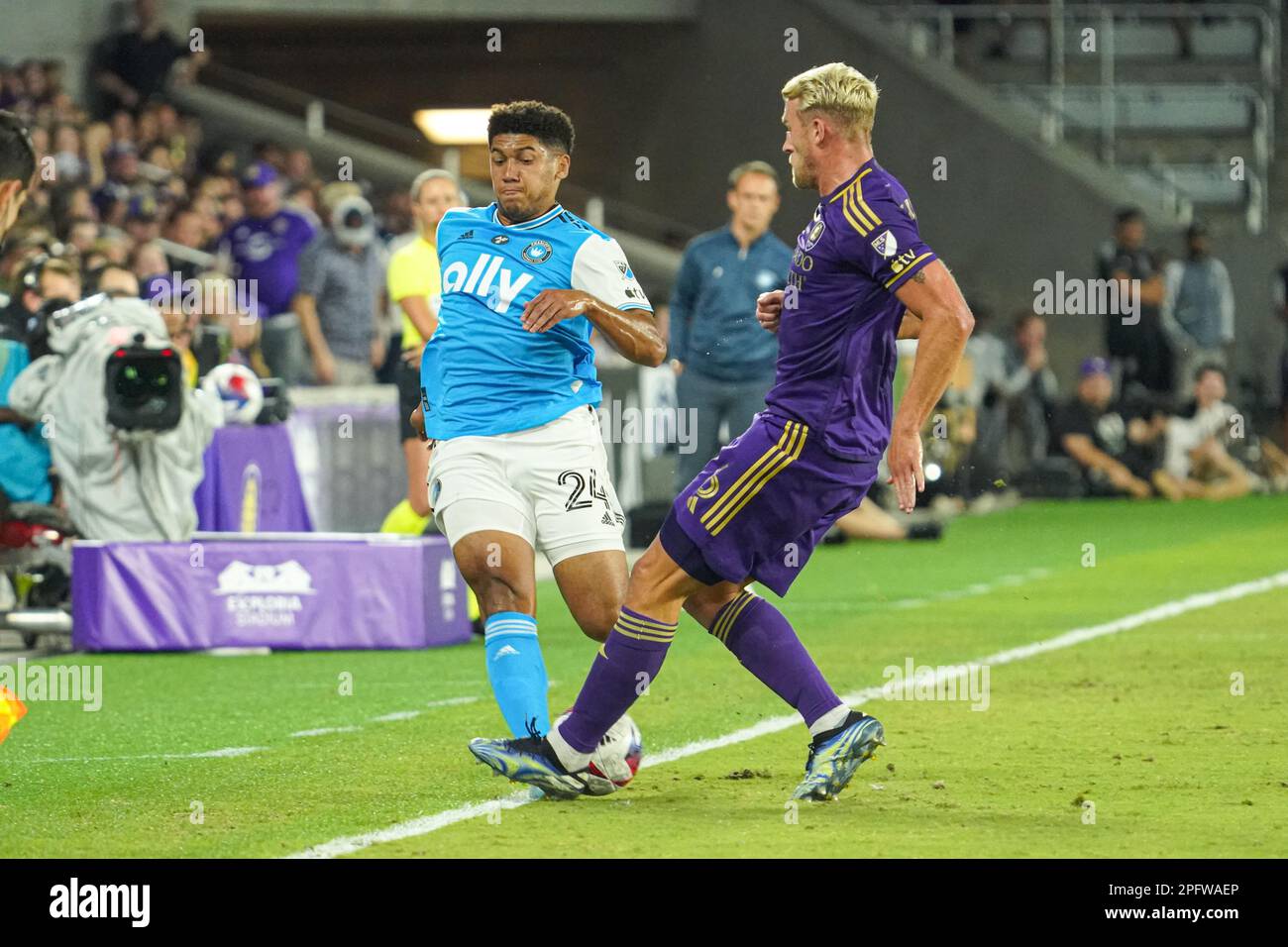 Orlando, Florida, USA, March 18, 2023, Charlotte FC defender Jaylin ...