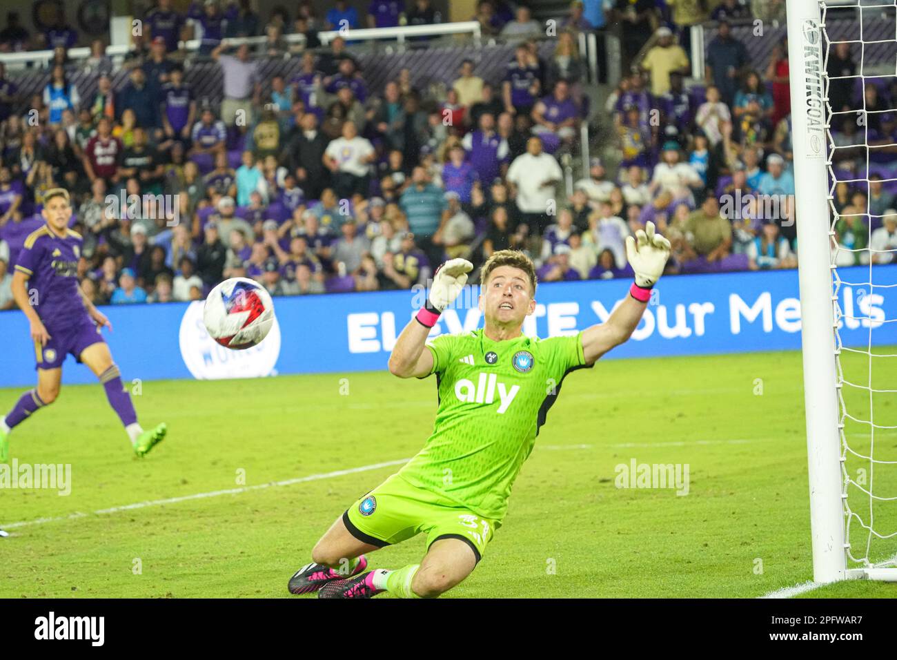 Orlando, Florida, USA, March 18, 2023, Charlotte FC goalkeeper George ...