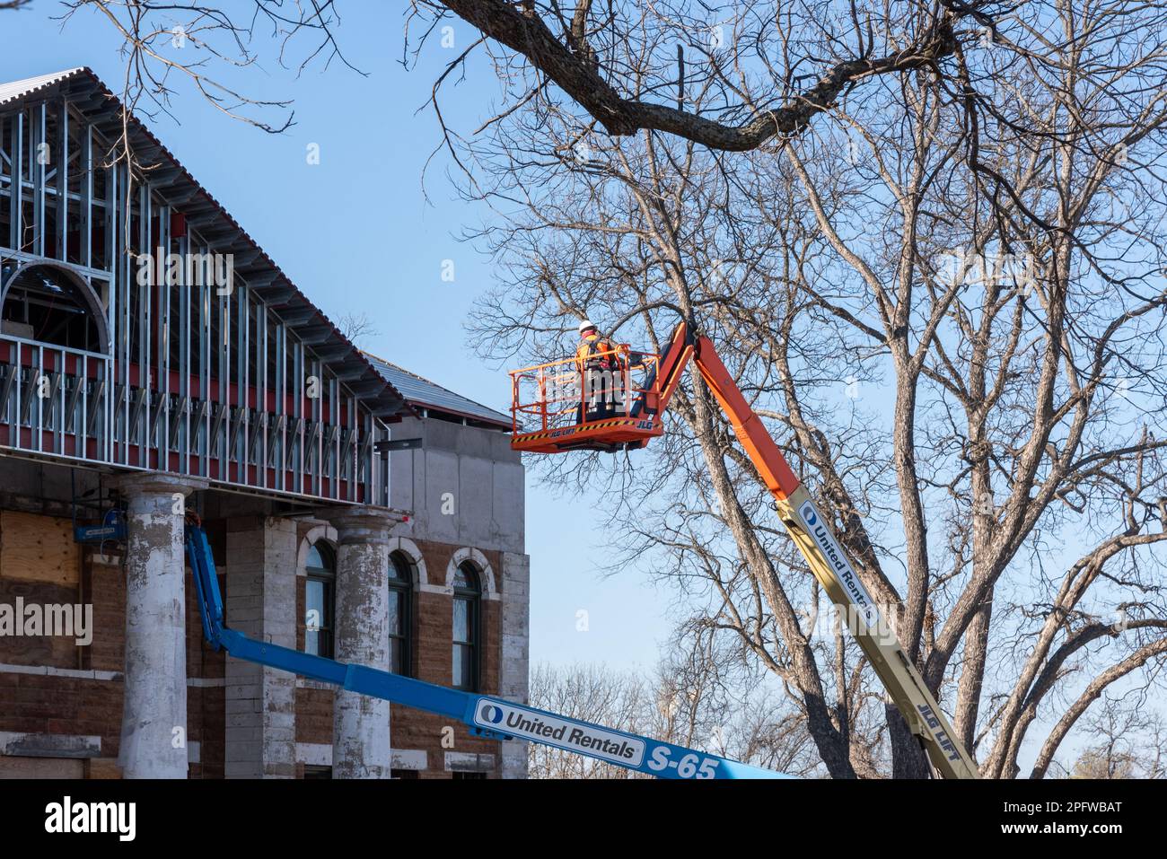 Mason County Courthouse under construction after a fire destroyed much ...
