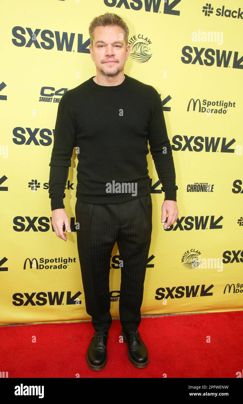 Matt Damon arrives for the world premiere of "Air," at the Paramount ...