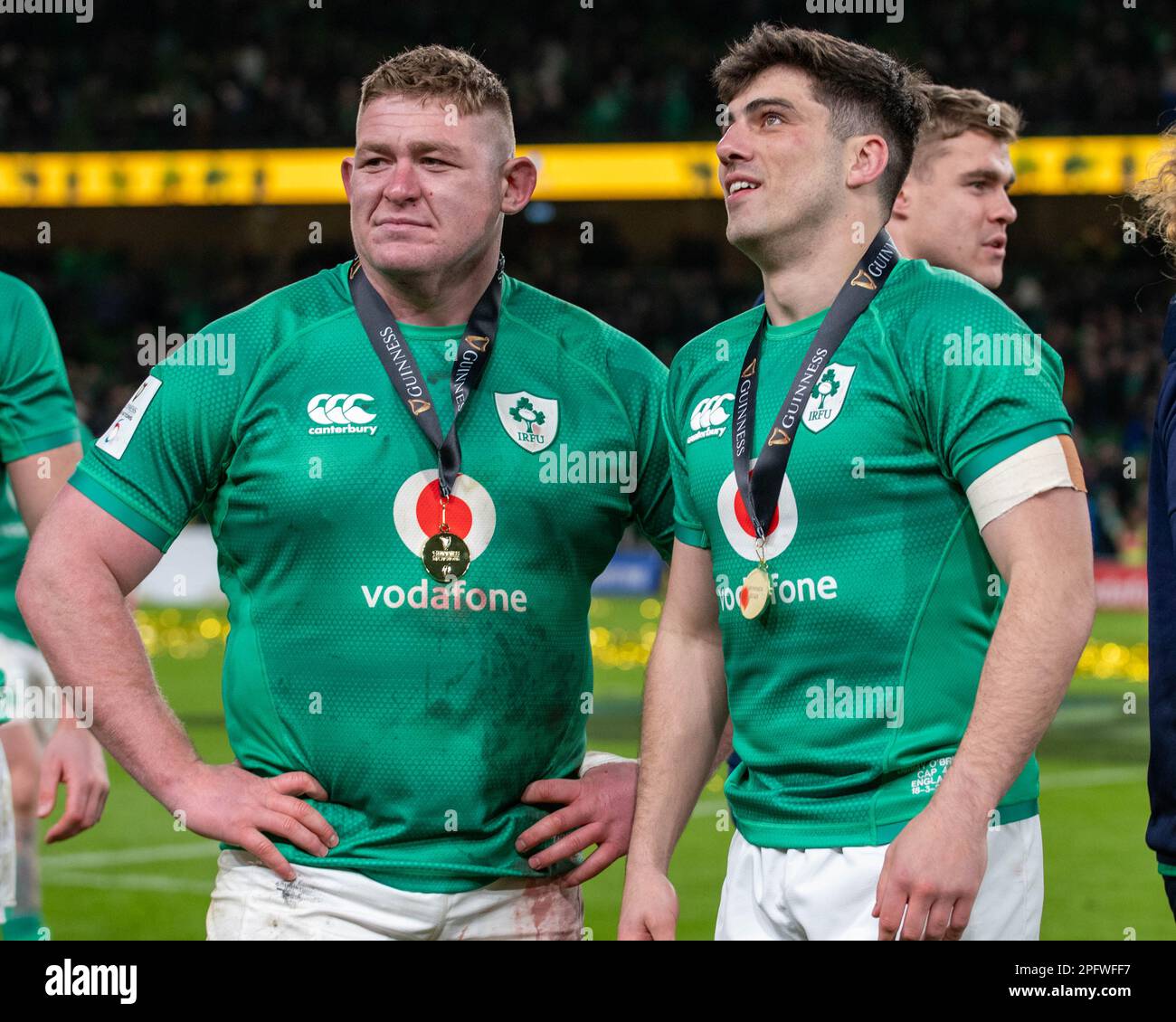 Dublin, Ireland. 19th Mar, 2023. Tadhg Furlong of Ireland and Jimmy O ...