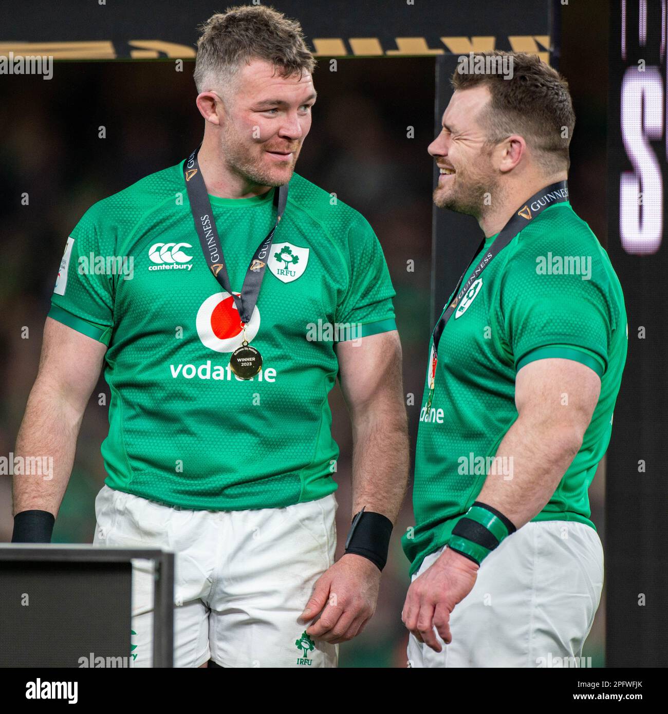 Dublin, Ireland. 19th Mar, 2023. Peter O'Mahony of Ireland and Cian ...