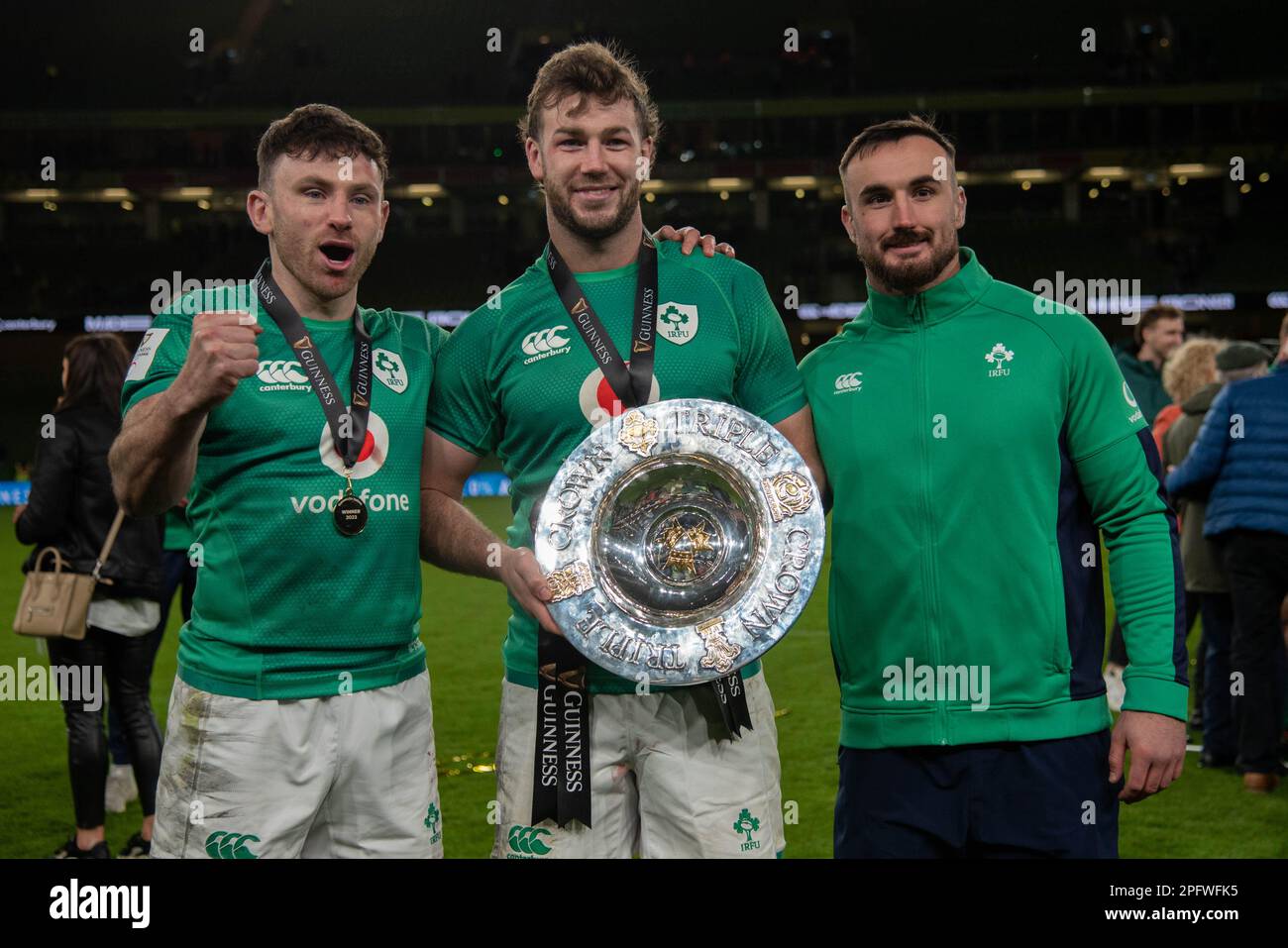 Dublin, Ireland. 19th Mar, 2023. Hugo Keenan of Ireland, Caelan Doris ...