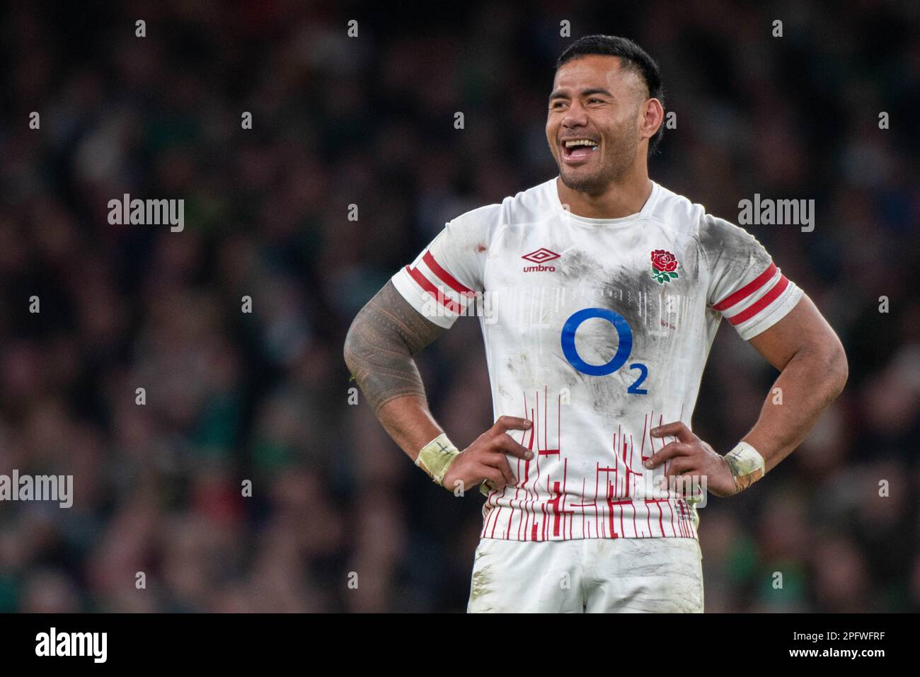 Dublin, Ireland. 19th Mar, 2023. Manu Tuilagi of England during the ...