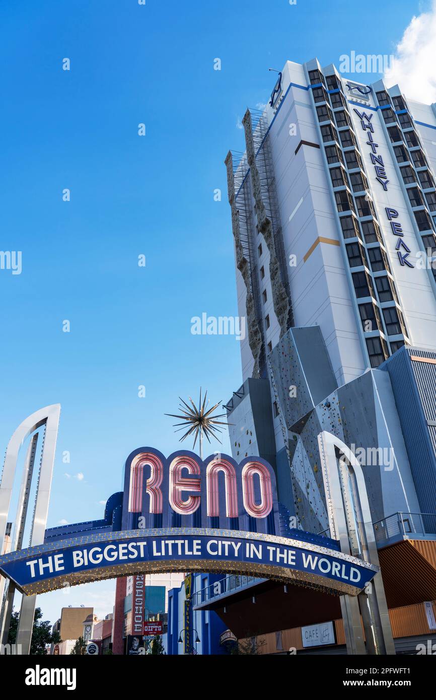 The famous light sign of Reno, Nevada Stock Photo - Alamy
