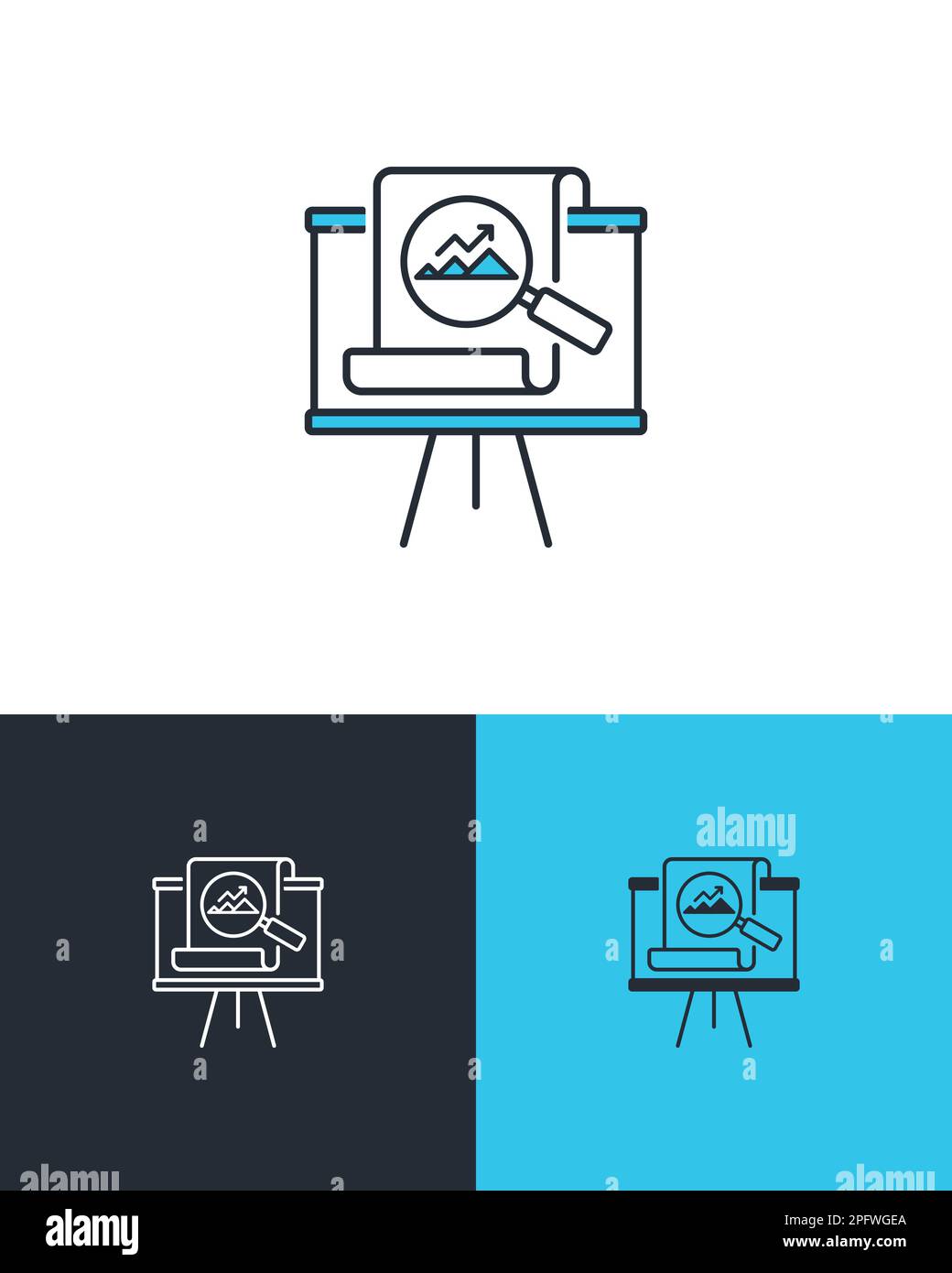 Presentation board with data and statistics chart for strategic ...
