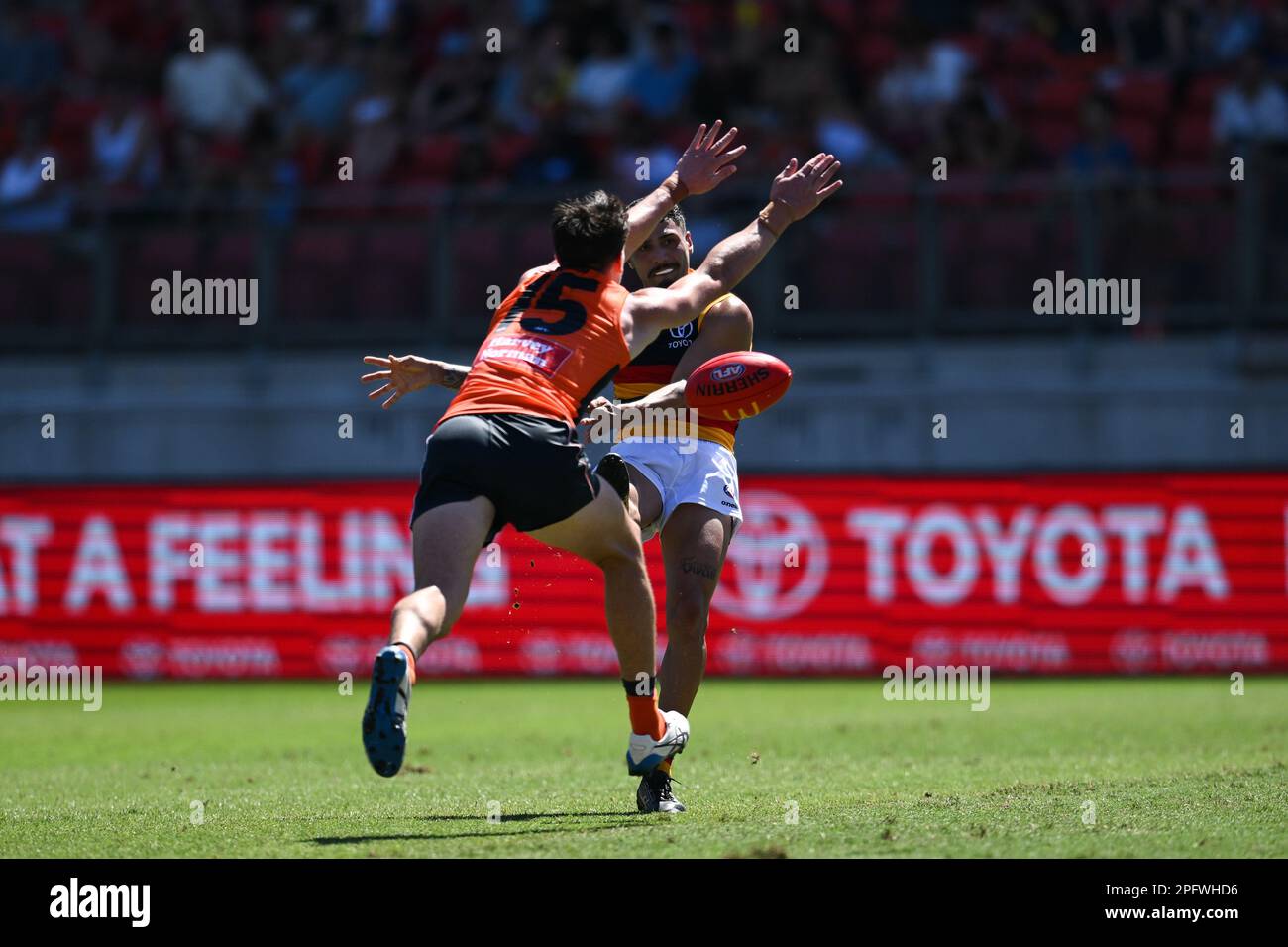 Izak Rankine of the Adelaide Crows kicks a goal during the AFL Round 1 ...
