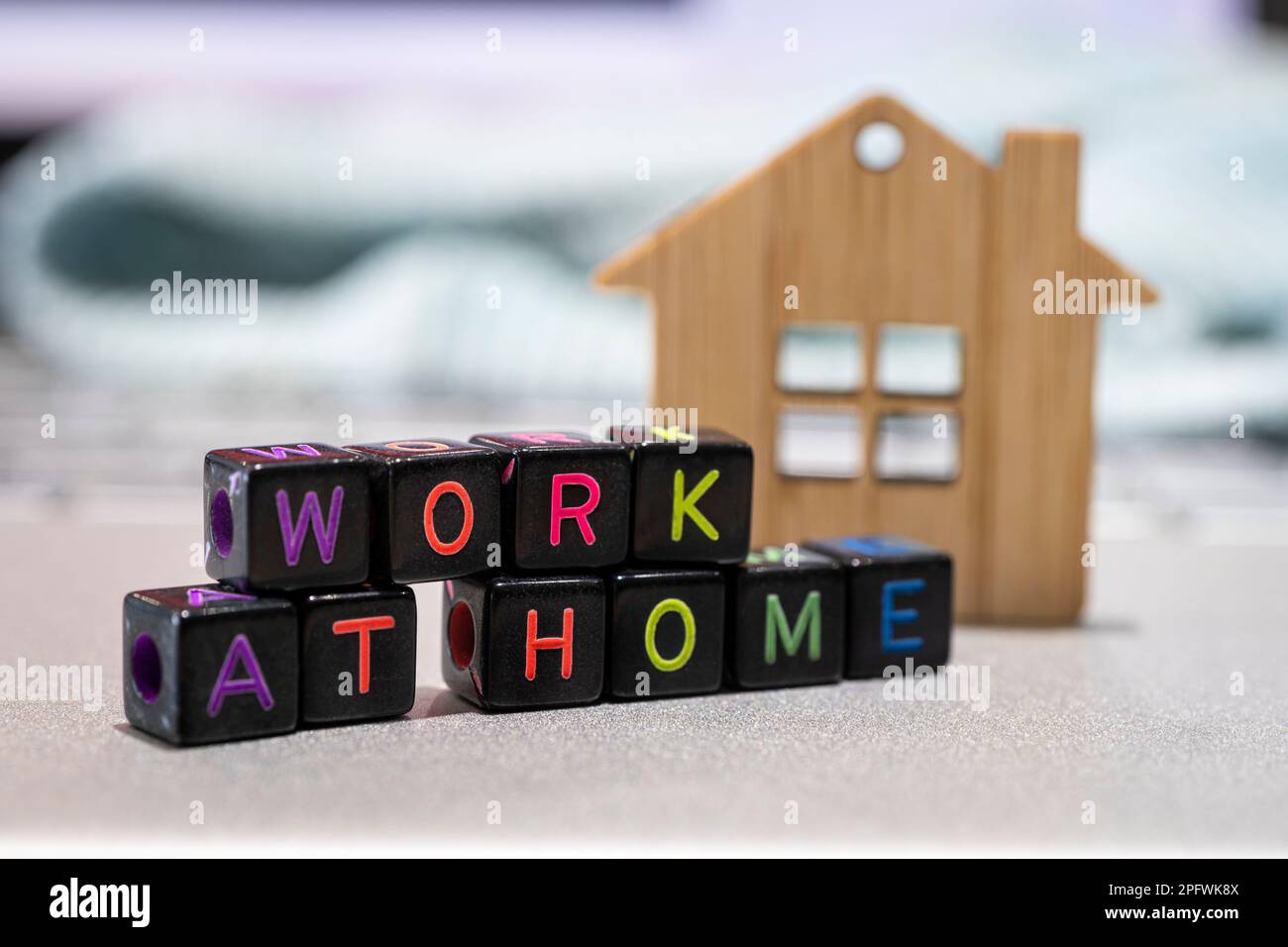 Concept image WORK FROM HOME. During the Coronavirus crisis. Social ...