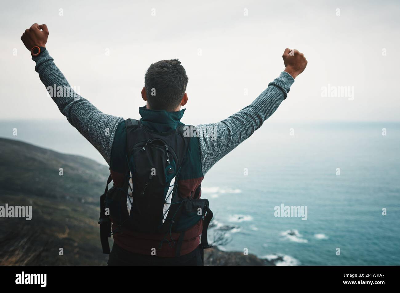 Its time to remember what its like to feel alive. Rearview shot of a ...