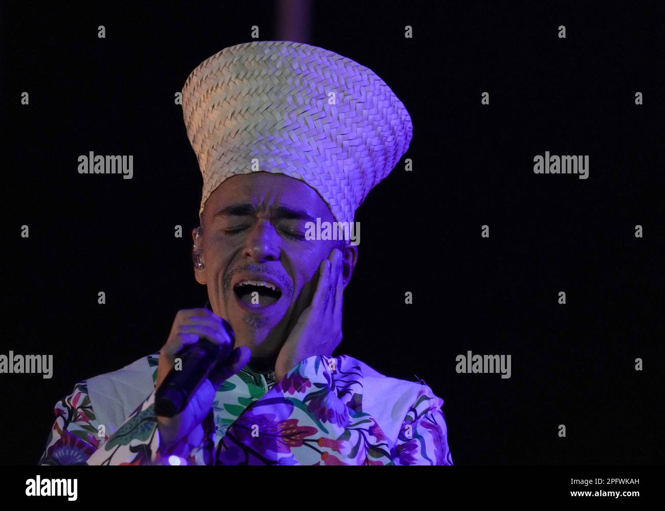 Ruben Albarran singer of Cafe Tacvba performs during the Vive Latino ...