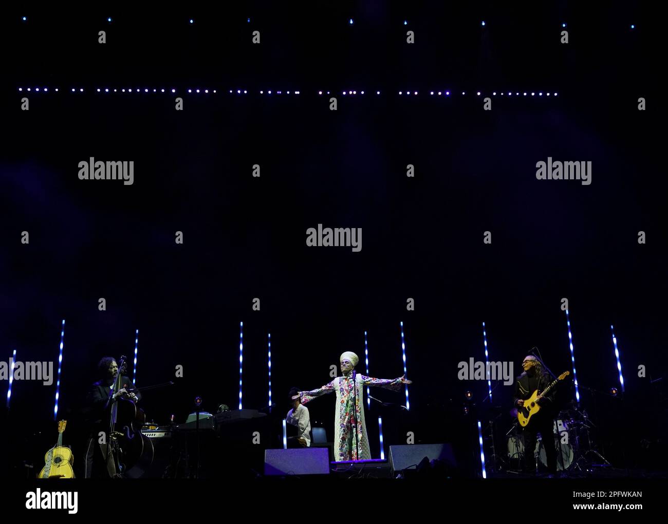 Ruben Albarran singer of Cafe Tacvba performs during the Vive Latino ...