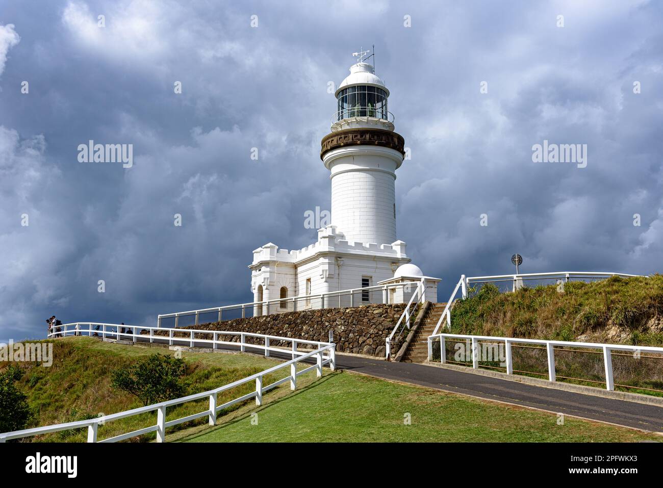 The Cape Byron Lighthouse at the easternmost point of the Australian ...