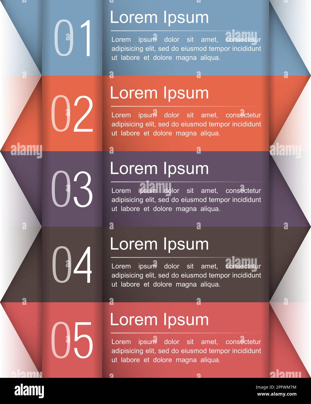 Modern infographics design template with five elements, vector eps10 ...
