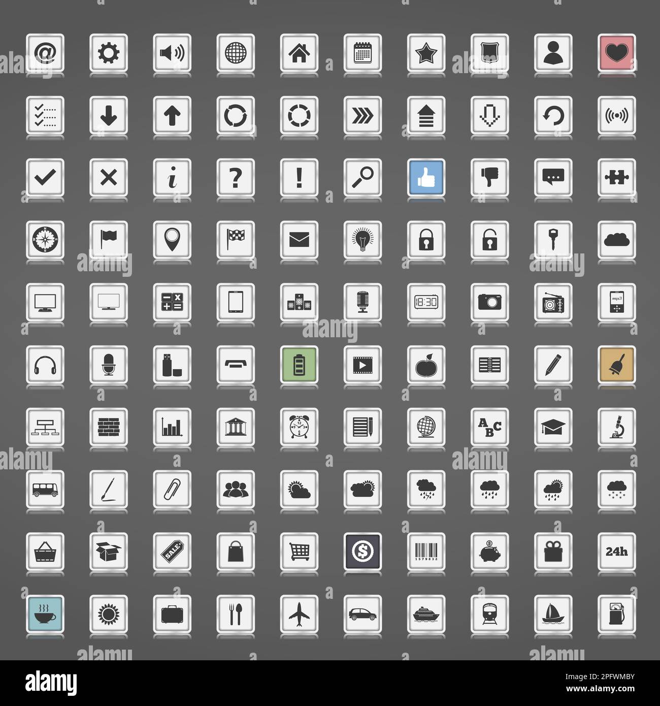 Collection of 100 icons, vector eps10 illustration Stock Vector Image ...