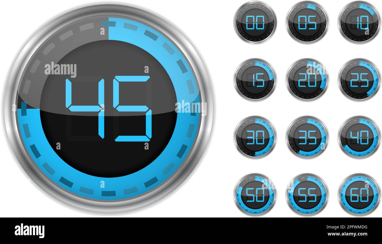 Digital timers set, vector eps10 illustration Stock Vector Image & Art ...