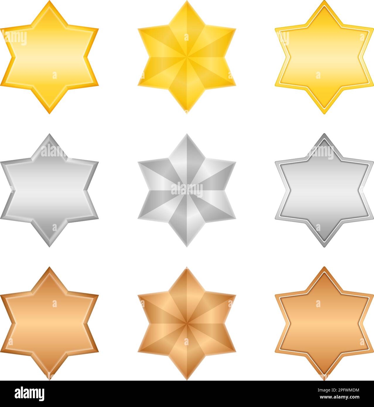 Golden, silver and bronze stars, vector eps10 illustration Stock Vector ...