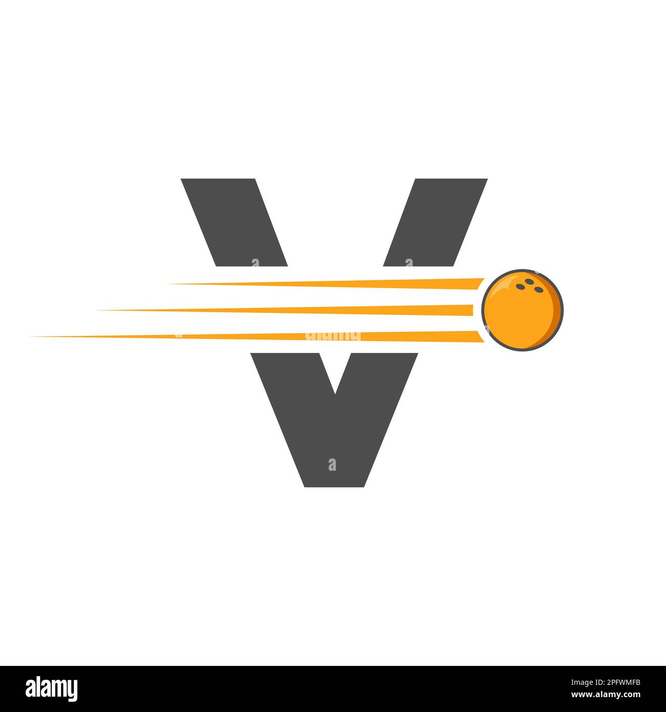 Initial Letter V Bowling Logo. Bowling Ball Symbol Vector Template ...