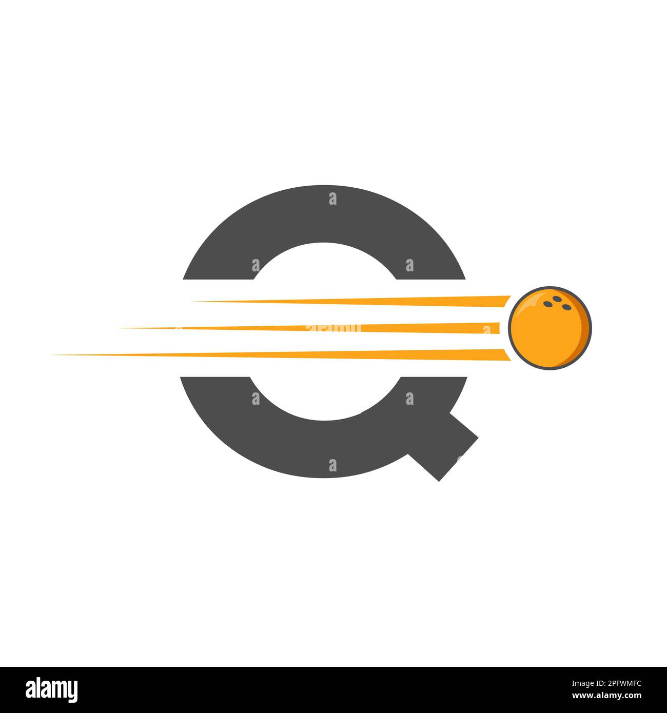 Initial Letter Q Bowling Logo. Bowling Ball Symbol Vector Template ...