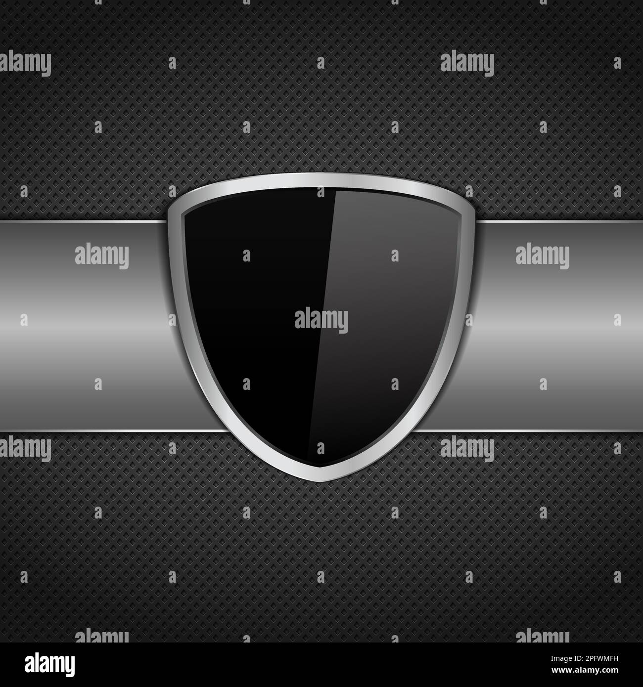 Black shield on abstract dark background, vector eps10 illustration ...