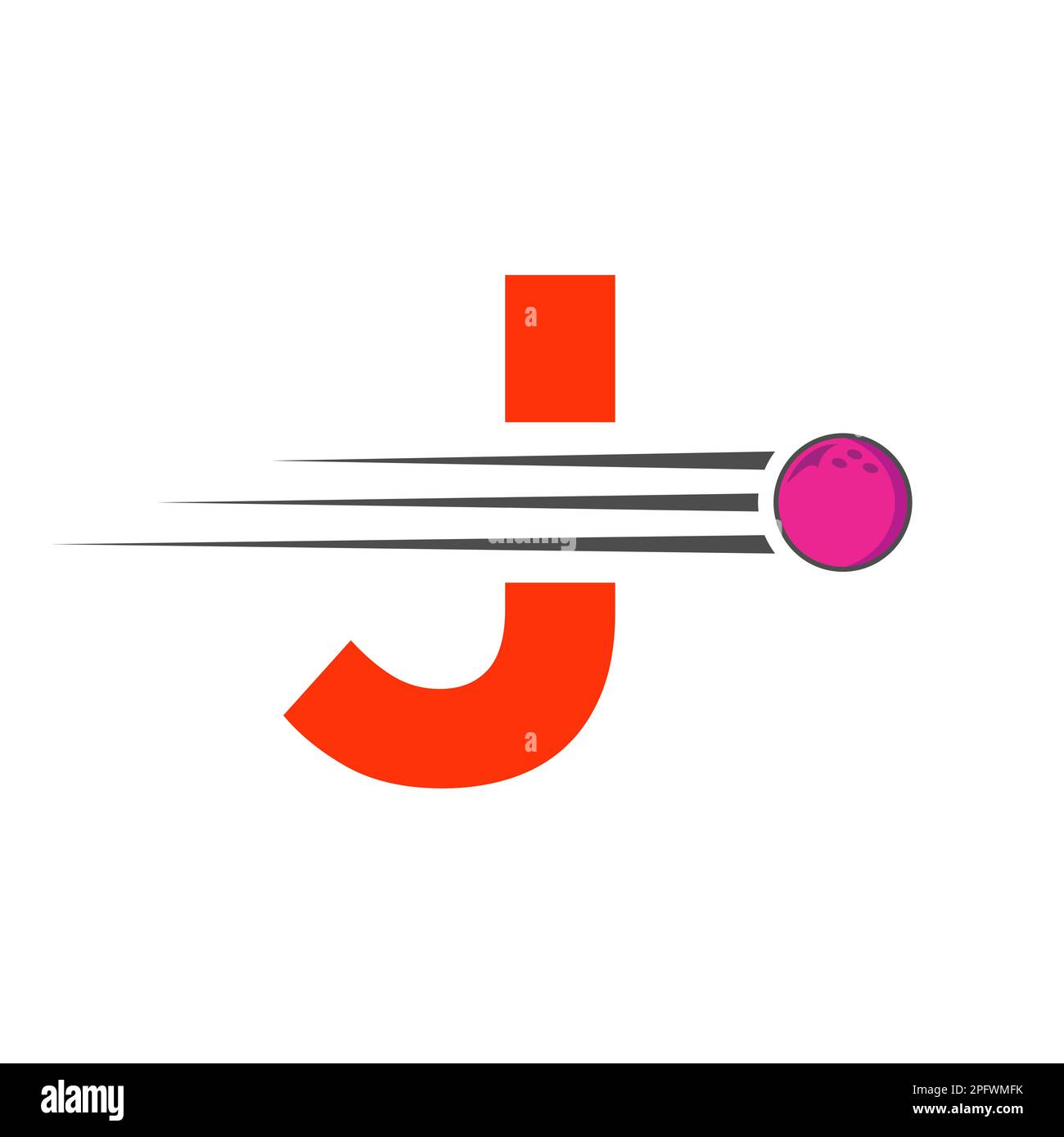 Initial Letter J Bowling Logo. Bowling Ball Symbol Vector Template ...
