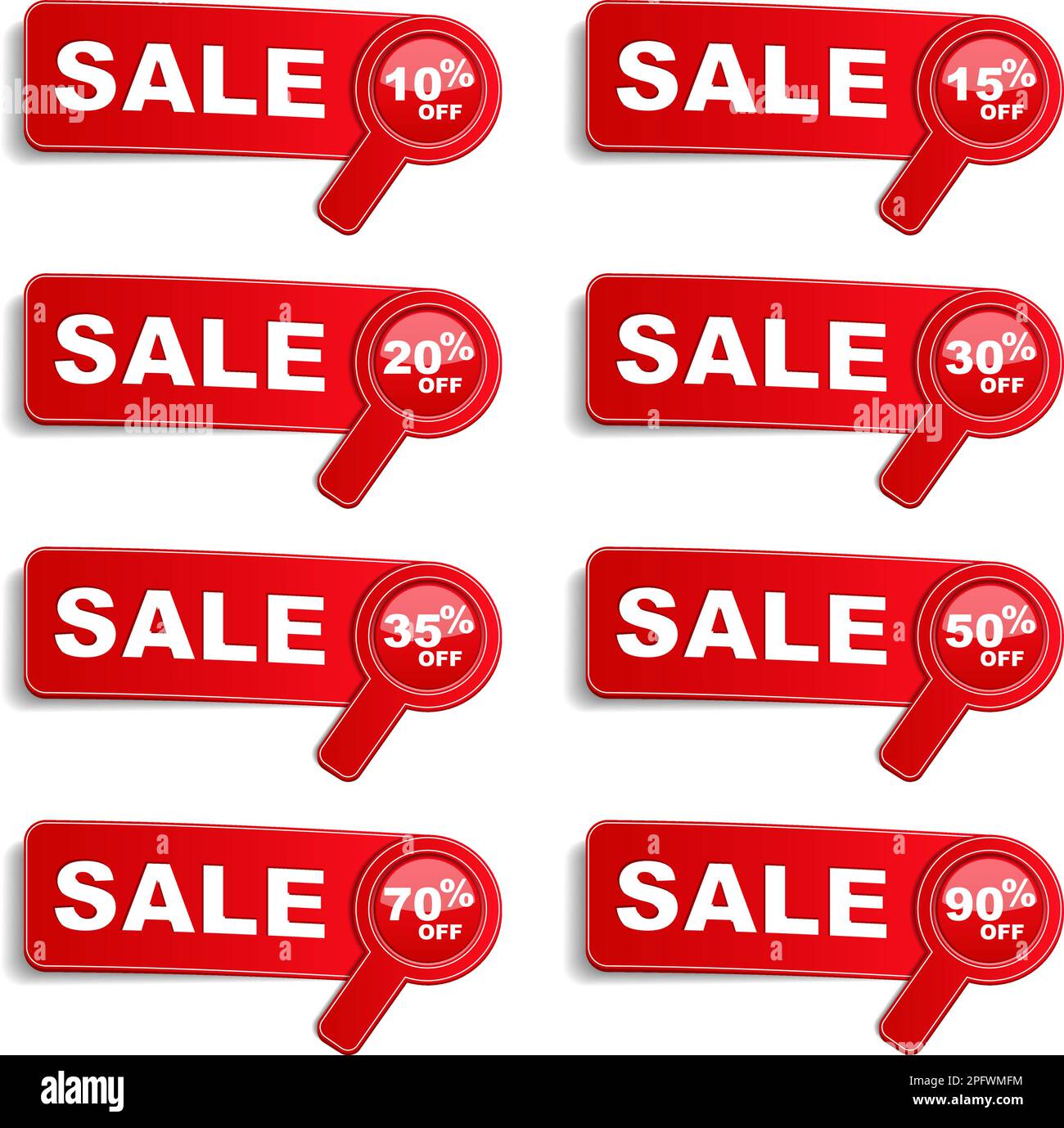 Set of sale banners with different discounts, vector eps10 illustration ...