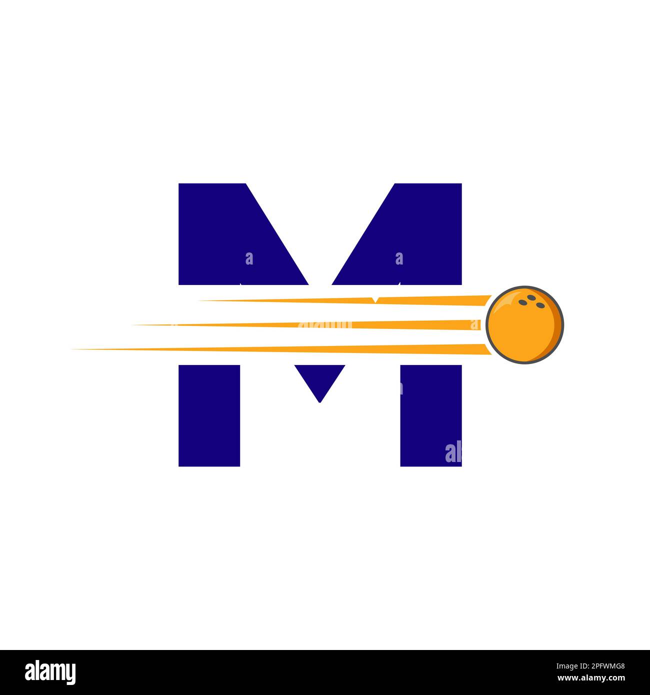 Initial Letter M Bowling Logo. Bowling Ball Symbol Vector Template ...