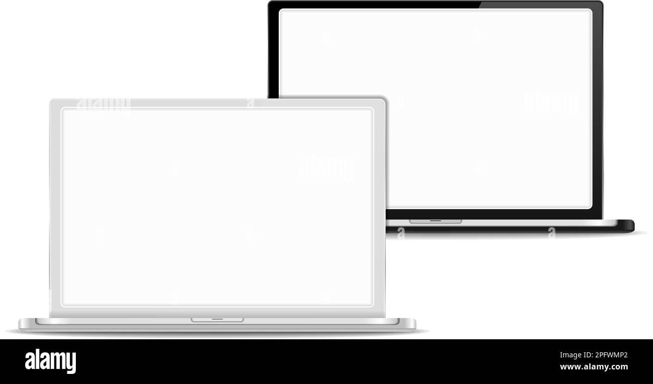 Black and white laptops, vector eps10 illustration Stock Vector Image ...