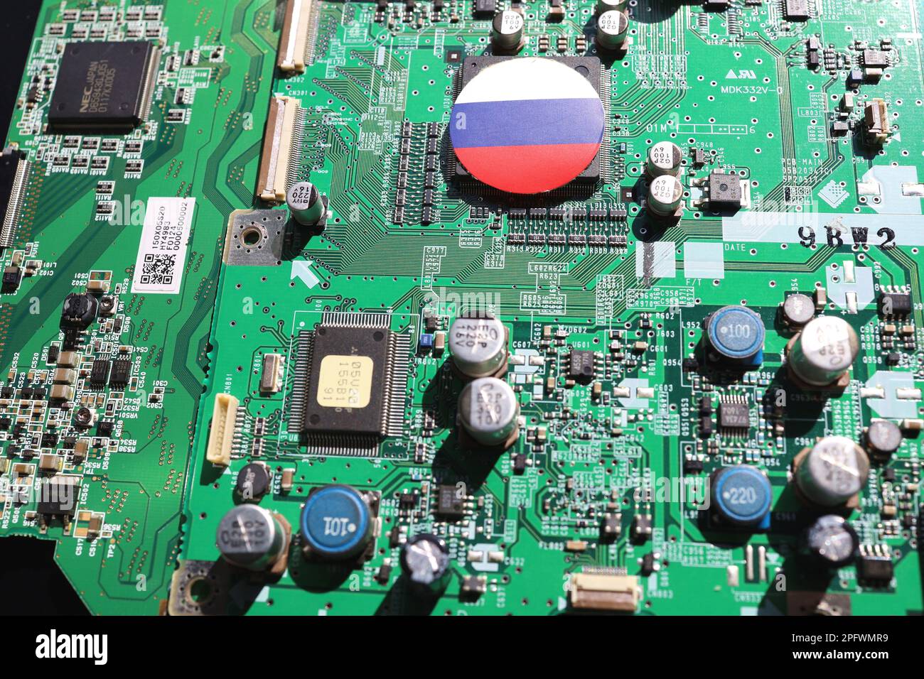 Semiconductor printed circuit board. Concept: Russia's semiconductor ...