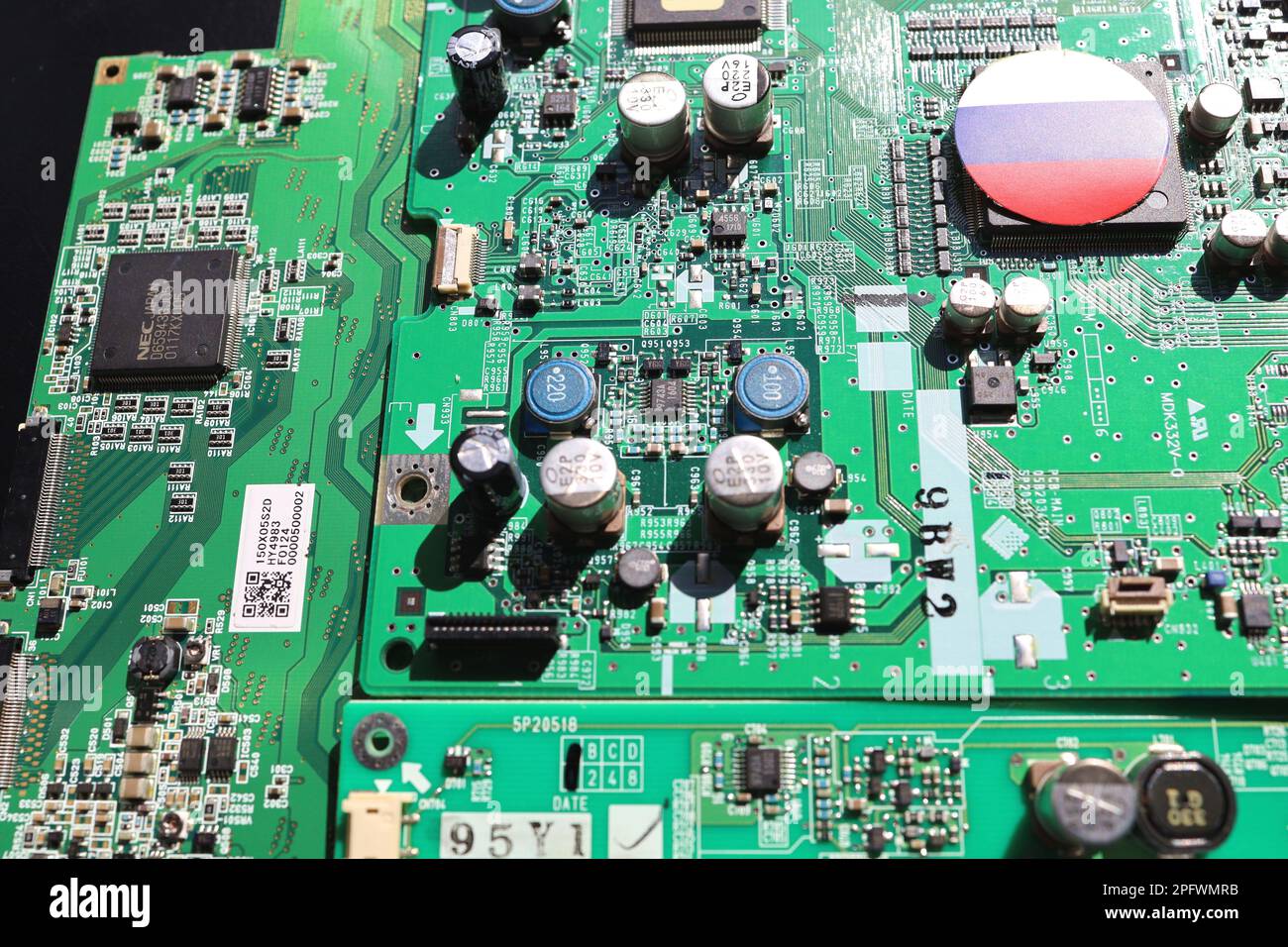 Semiconductor printed circuit board. Concept: Russia's semiconductor ...