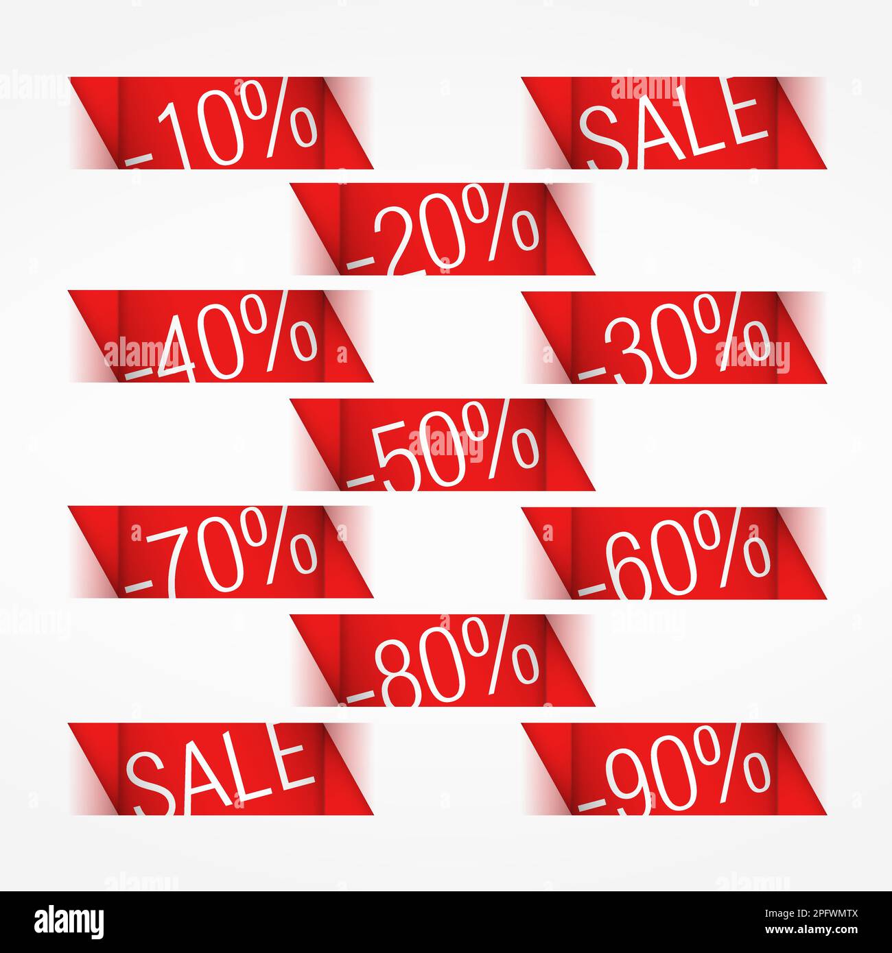Set of red discounts, vector eps10 illustration Stock Vector Image ...
