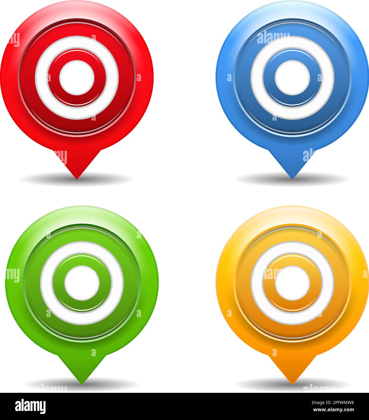 Set of four targets on white background, vector eps10 illustration ...