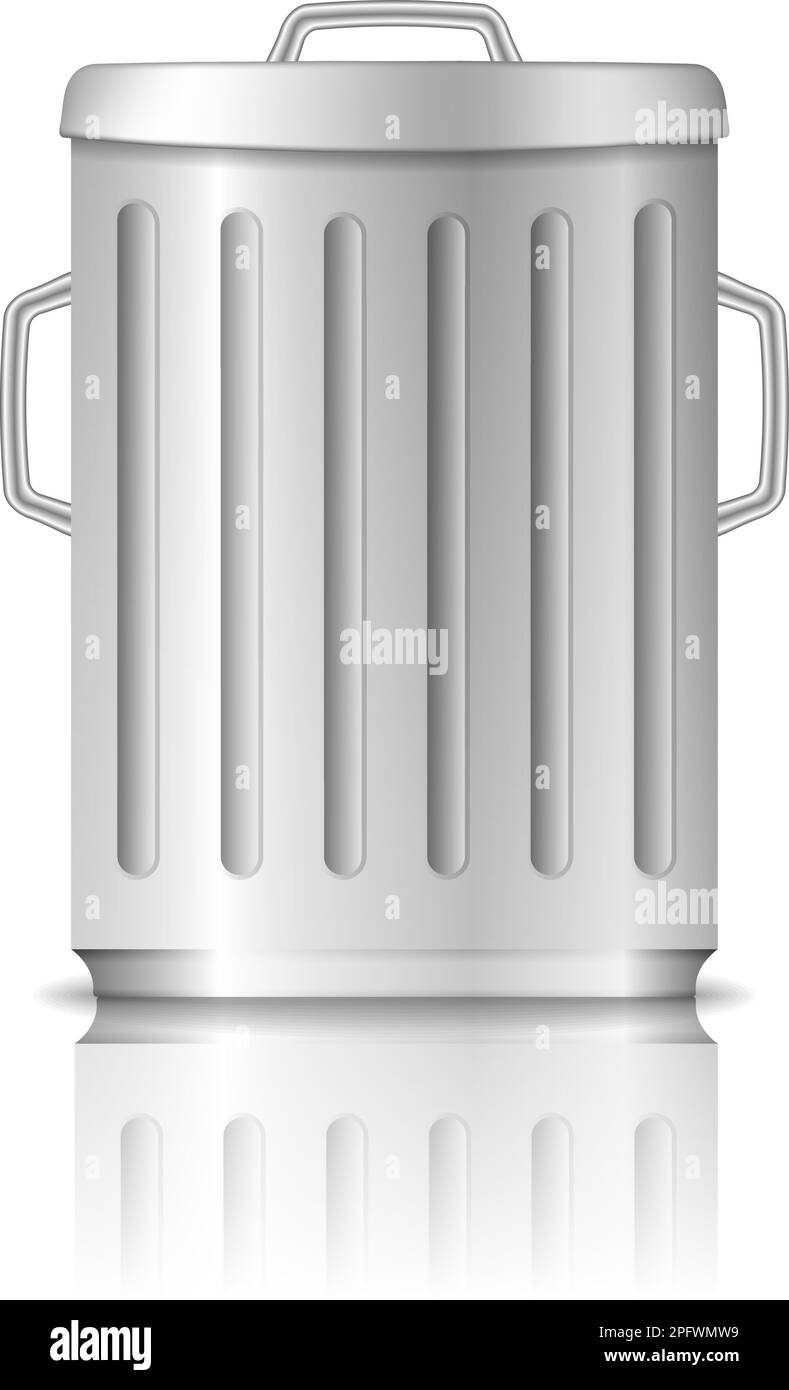 Trash can with lid on white background, vector eps10 illustration Stock ...