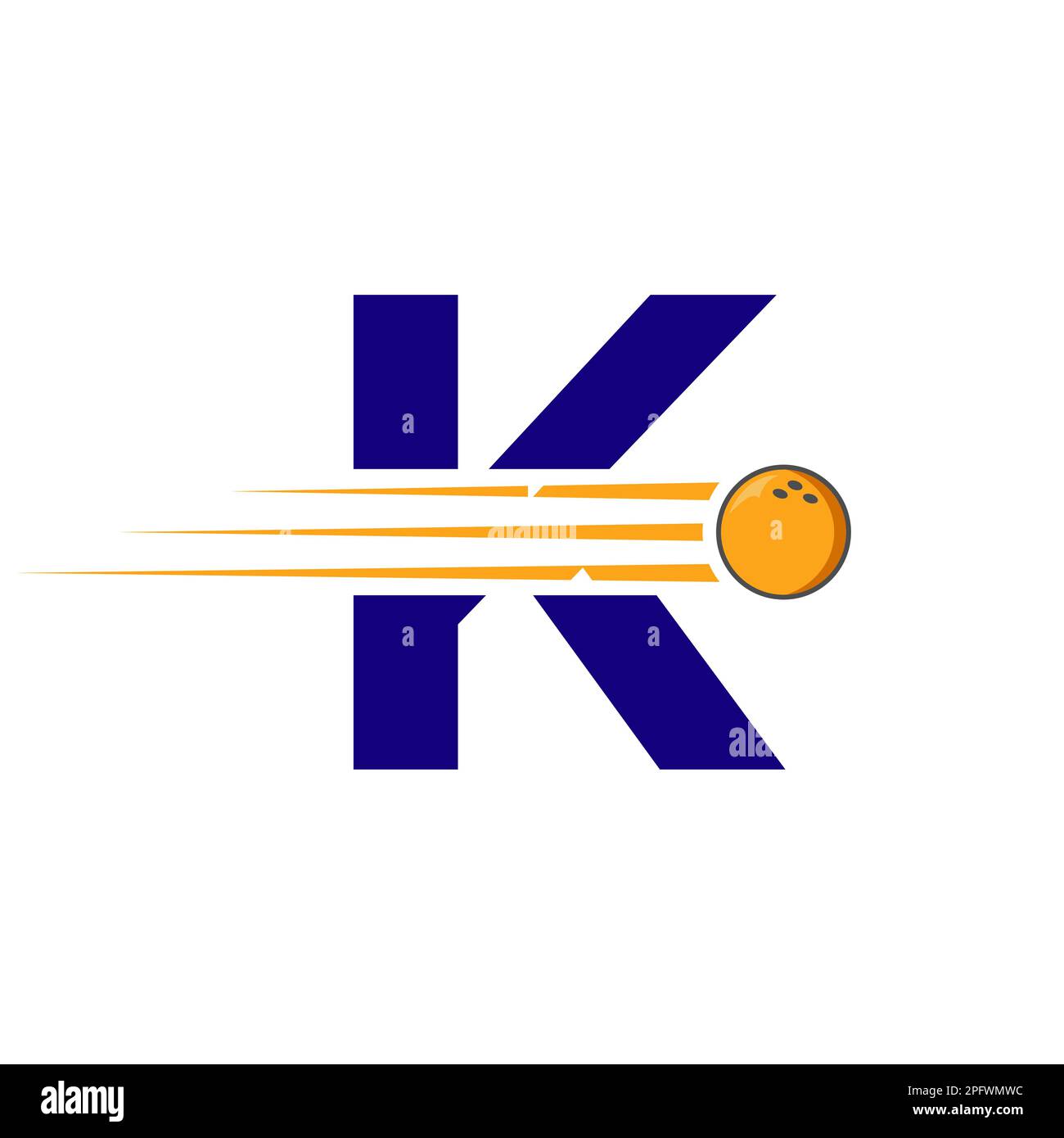Initial Letter K Bowling Logo. Bowling Ball Symbol Vector Template ...