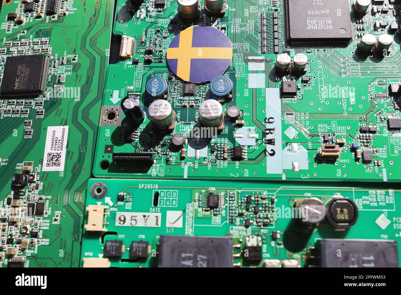 Semiconductor printed circuit board. Concept: sweden's semiconductor ...
