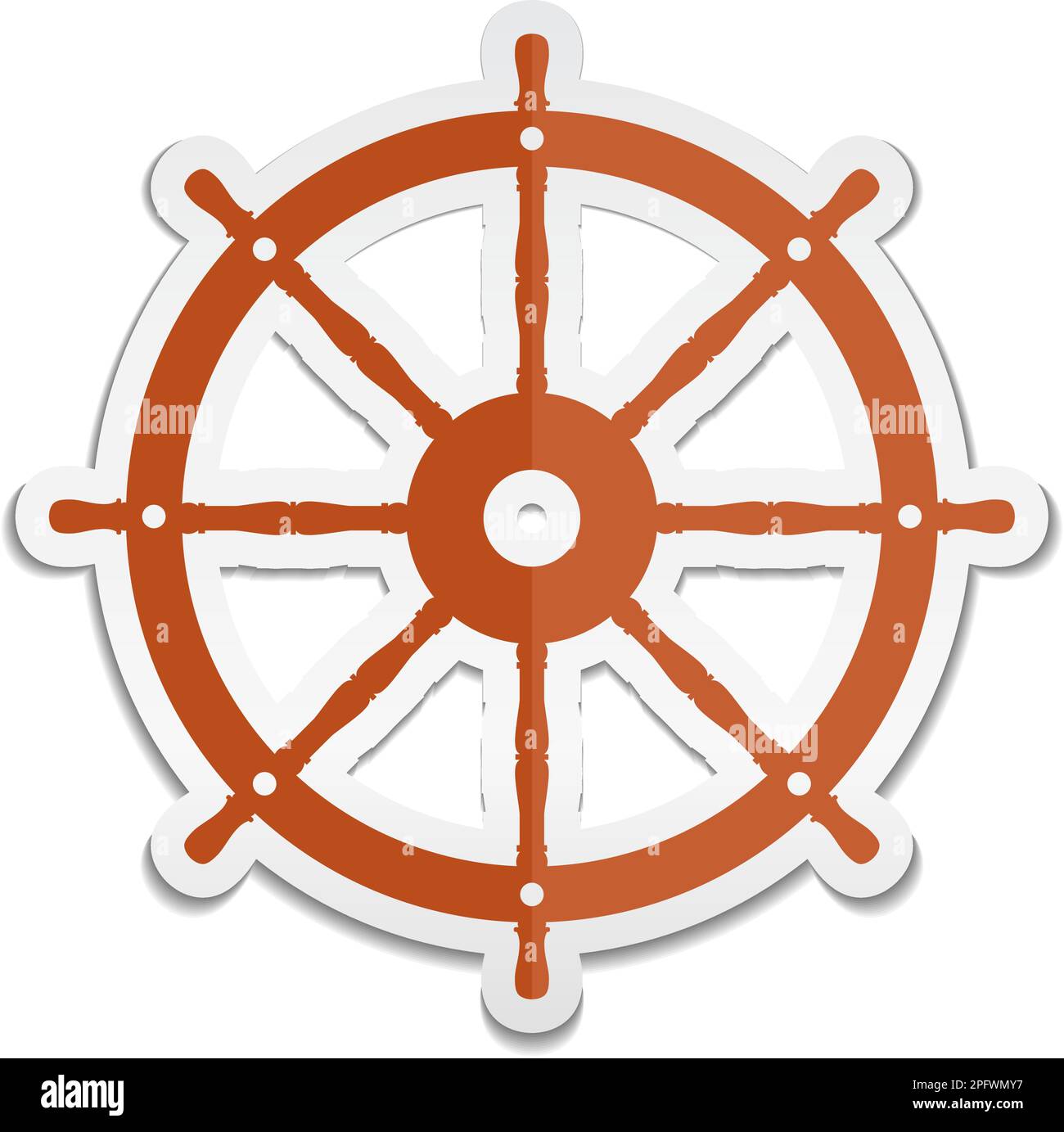 Ship wheel sticker icon, vector eps10 illustration Stock Vector Image ...
