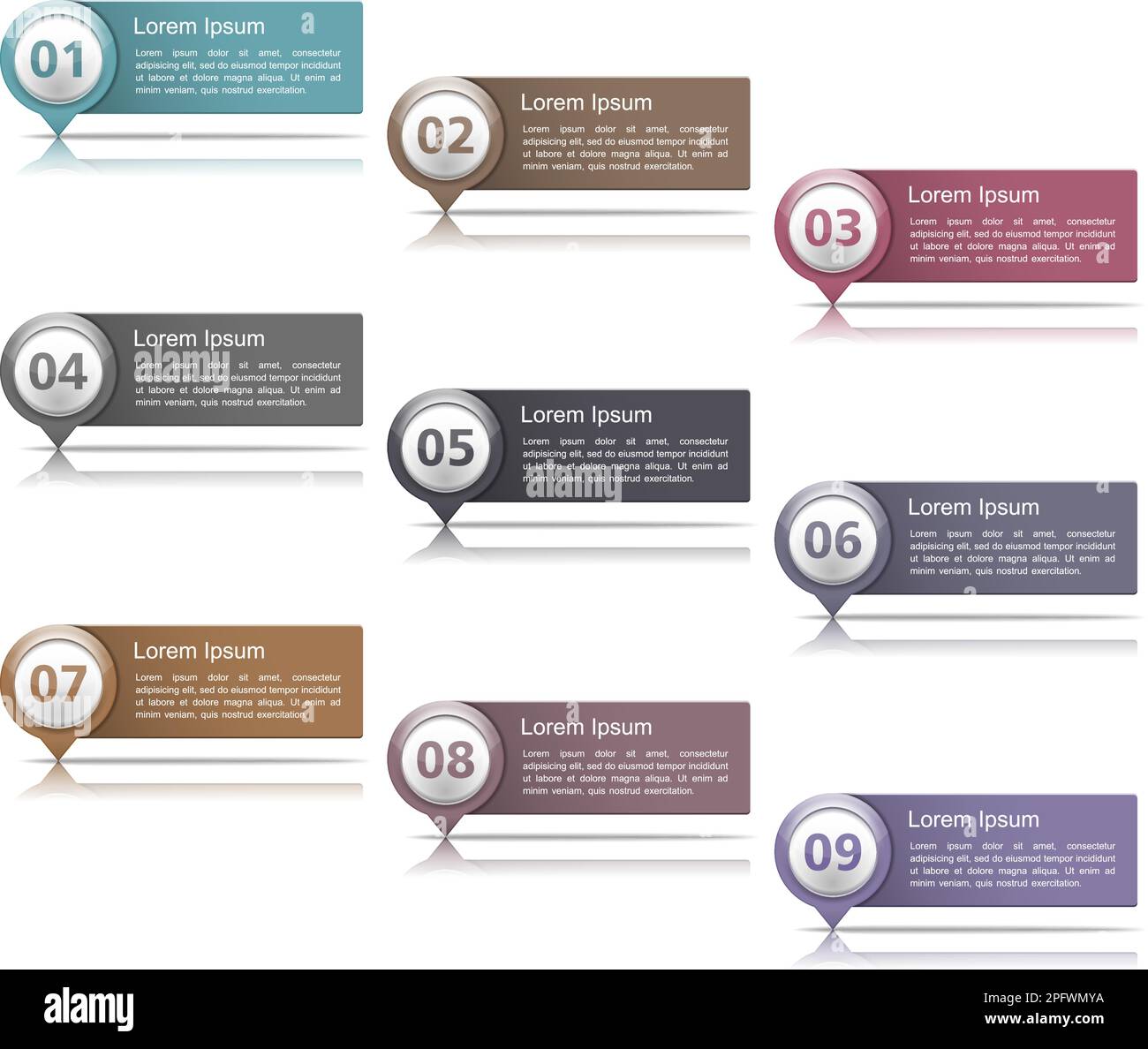 Set of design elements with numbers and place for your text, vector ...