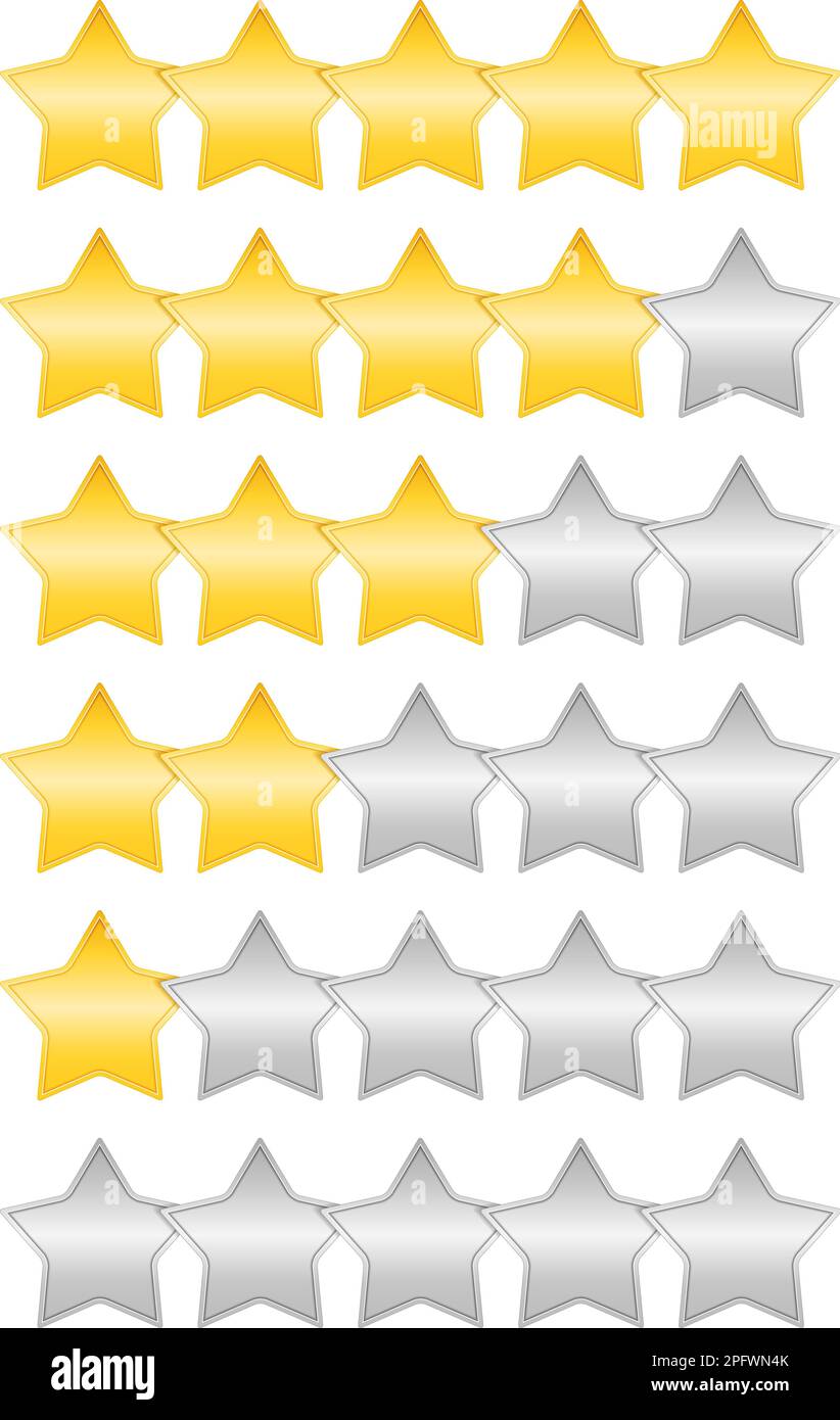 Golden rating stars set, vector eps10 illustration Stock Vector Image ...