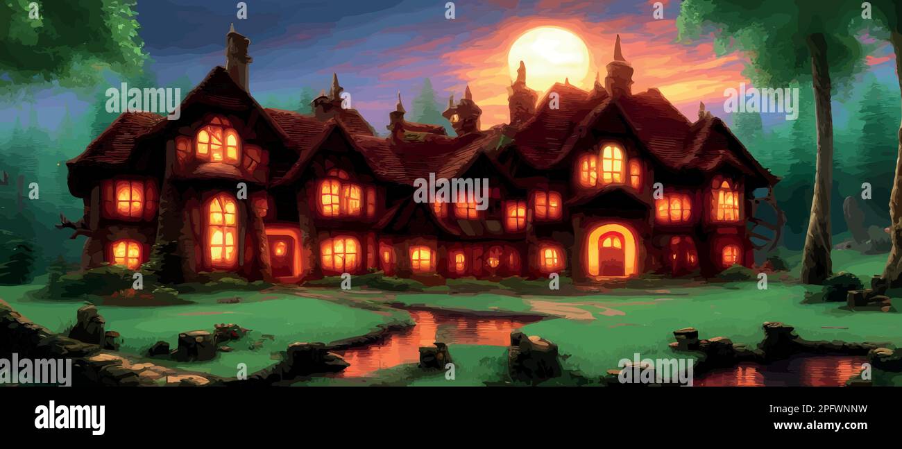 Castle and woodland Stock Vector Images - Alamy