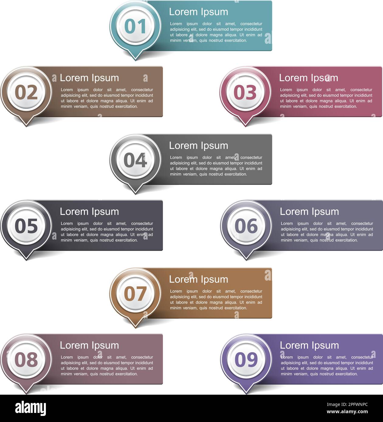 Set of map markers with numbers and place for your text, vector eps10 illustration Stock Vector ...