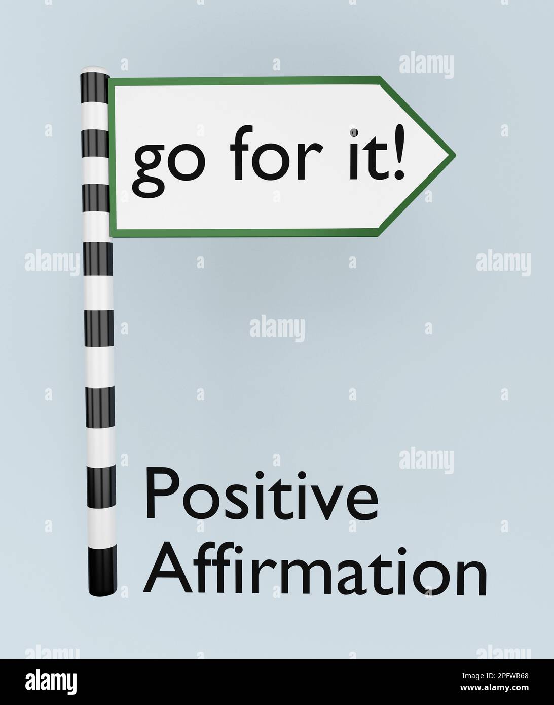 3D illustration of a road sign which carries the expression go for it ...