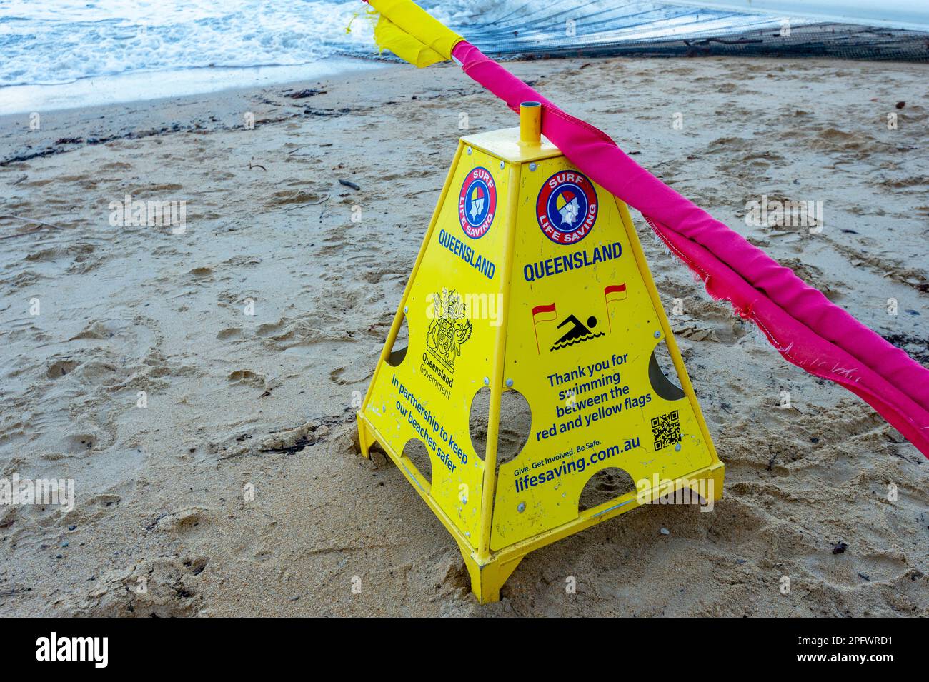 Thank you for swimming between the yellow and red flags sign at Palm ...