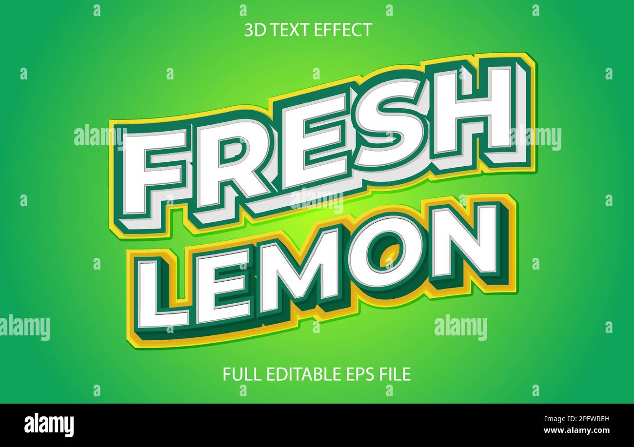 3d editable lemon text effect hi-res stock photography and images - Alamy