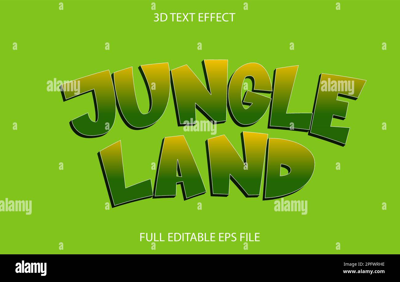Jungle 3d editable text Stock Vector Images - Alamy