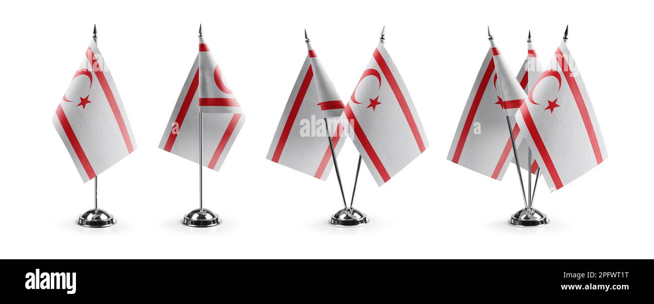 Small national flags of the Northern Cyprus on a white background Stock ...